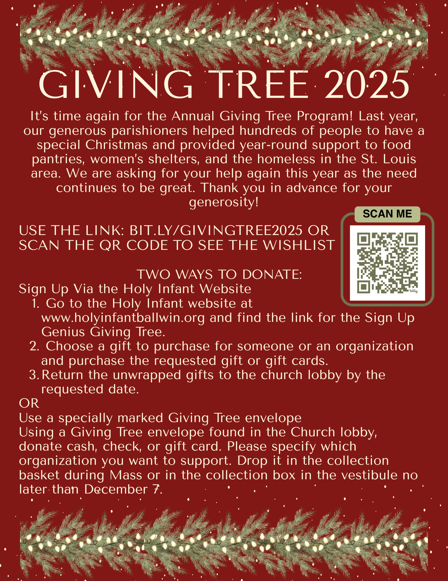 Giving Tree 2025 - Holy Infant Catholic Church