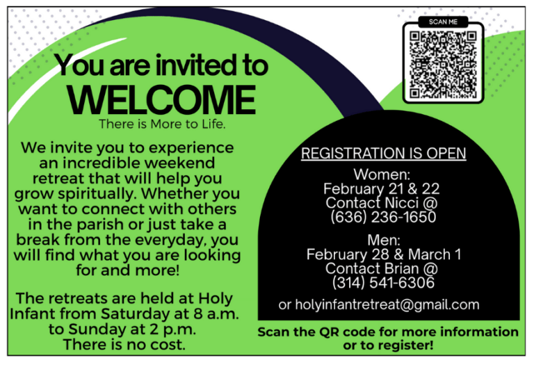 Welcome Retreats - February & March - Holy Infant Catholic Church