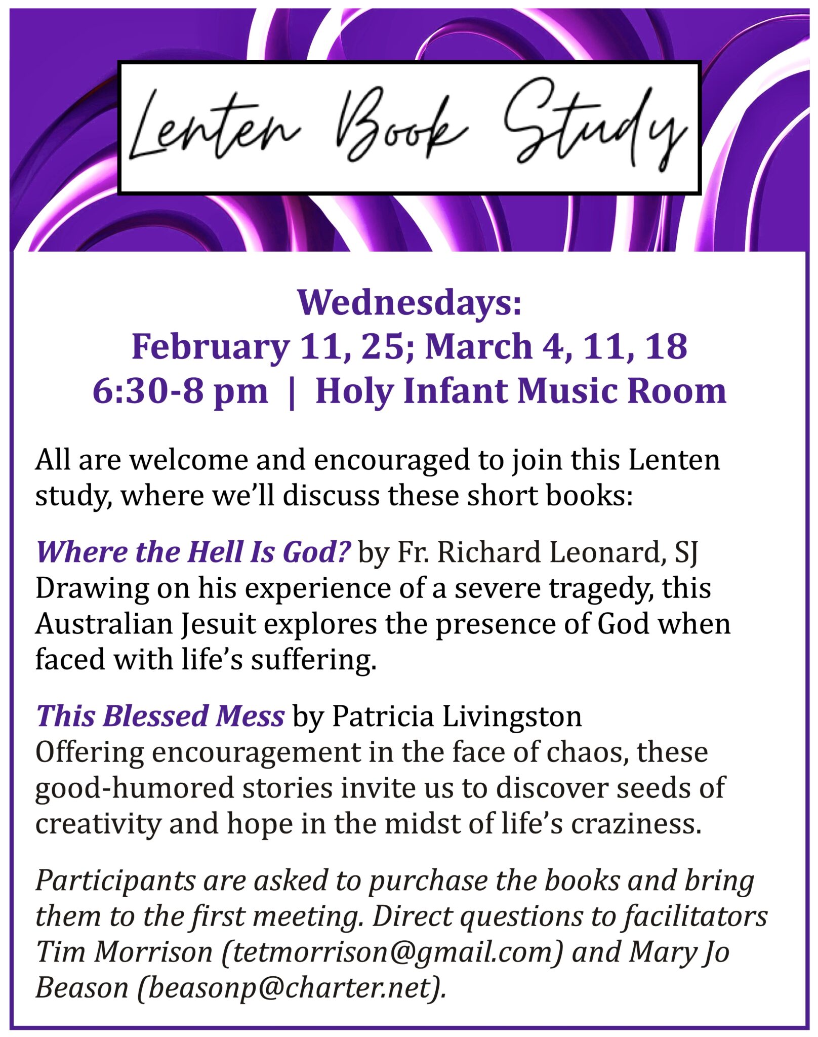 Lenten Book Study - February & March - Holy Infant Catholic Church